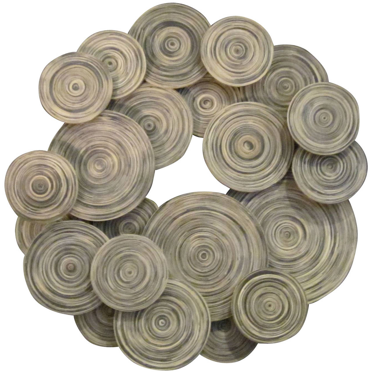 Indonesian Bamboo Disc Wall Sculpture at 1stDibs