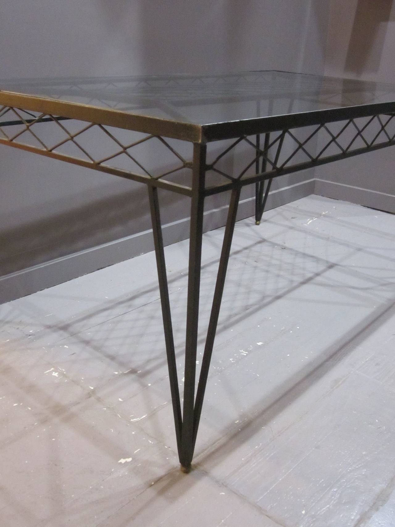 Circa 1940s Wrought Iron Rectangular Dining Table, France at 1stDibs ...