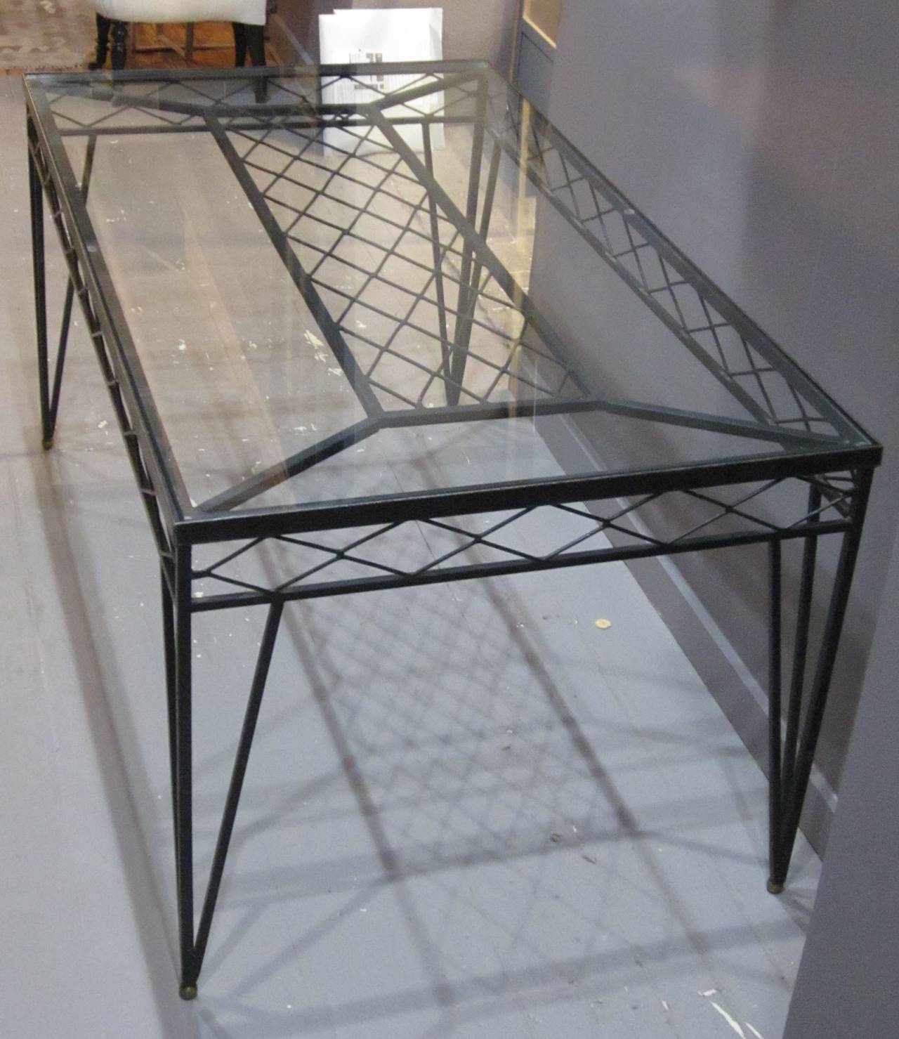 Circa 1940s Wrought Iron Rectangular Dining Table, France at 1stDibs ...