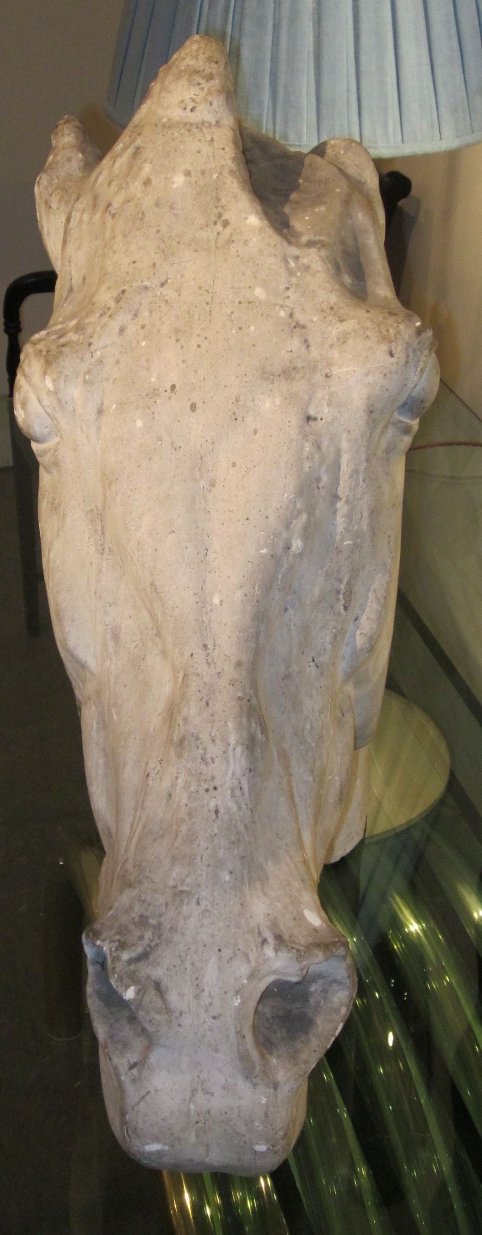 1920s English Plaster Horse Head Sculpture at 1stDibs