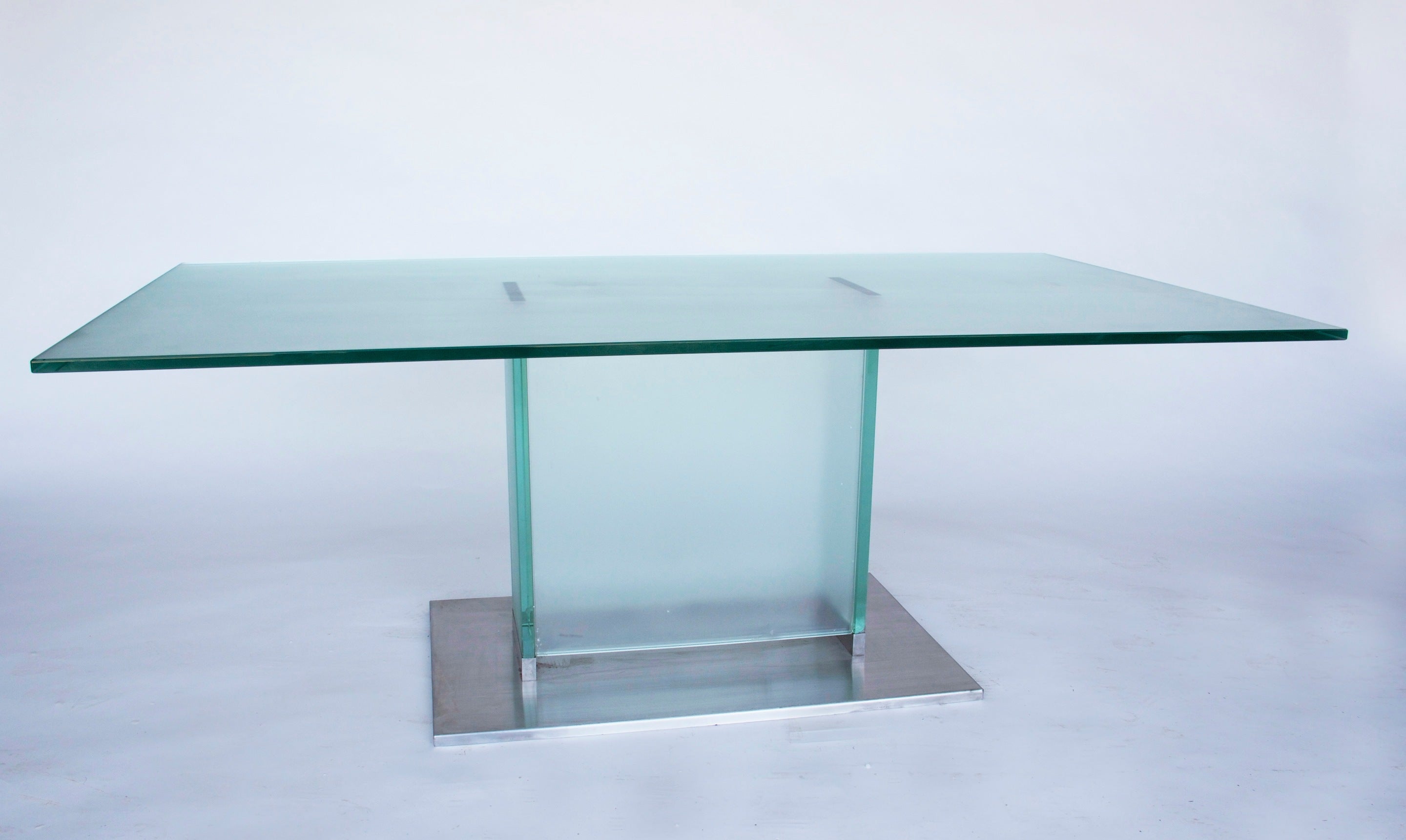 Glass Low Table with Modern Lines For Sale at 1stDibs