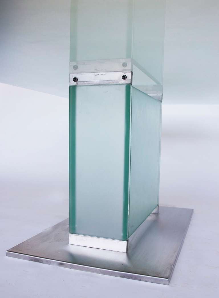 Glass Low Table with Modern Lines For Sale at 1stDibs