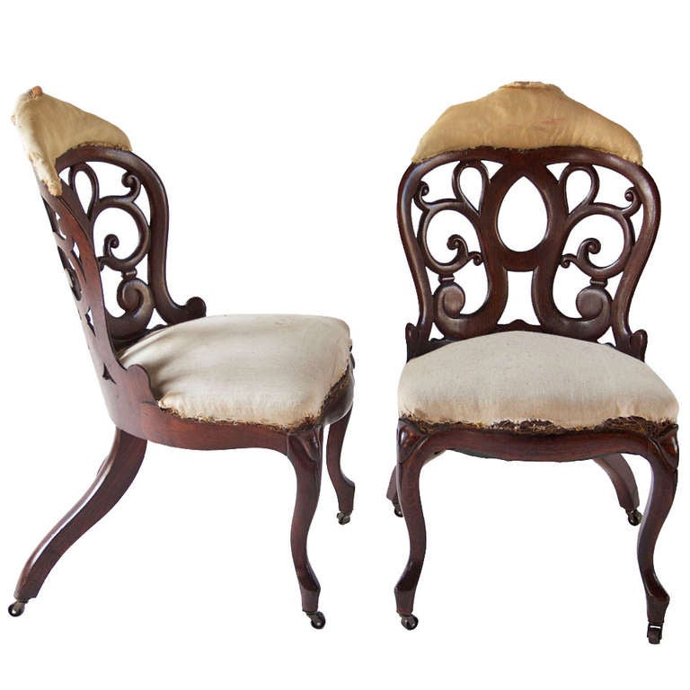 Pair Of Rococo Revival Side Chairs at 1stDibs