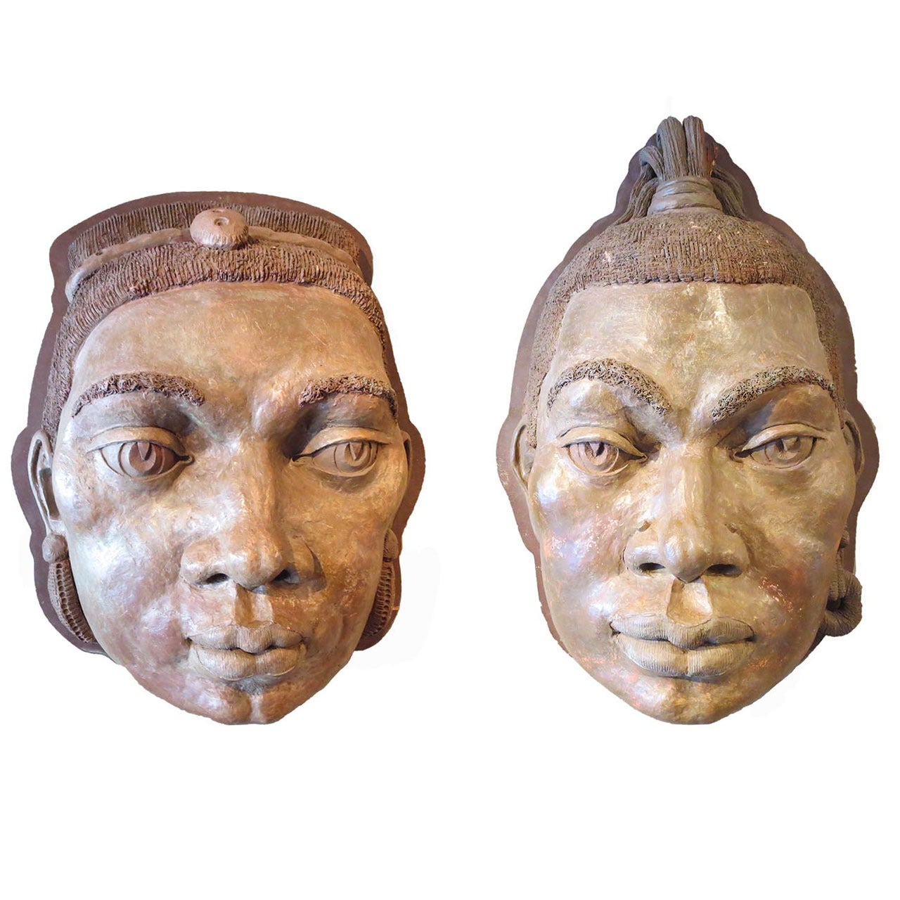 Monumental Terracotta Wall Mounted Heads at 1stDibs