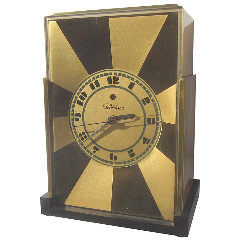 Art Deco Skyscraper "Modernique" Clock by Paul T. Frankl at 1stDibs