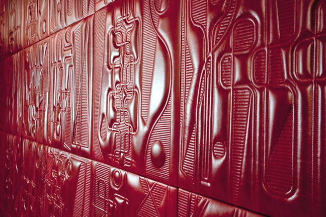 Sculpted Leather Wall Mural by artist Paul Wearing For Sale at 1stDibs