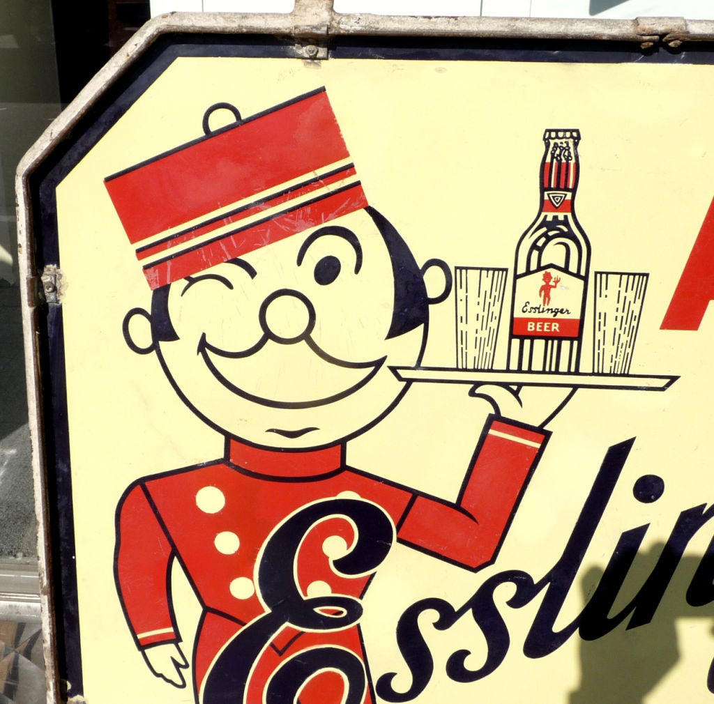 Double Sided Porcelain Enamel Beer/Ale Sign at 1stDibs