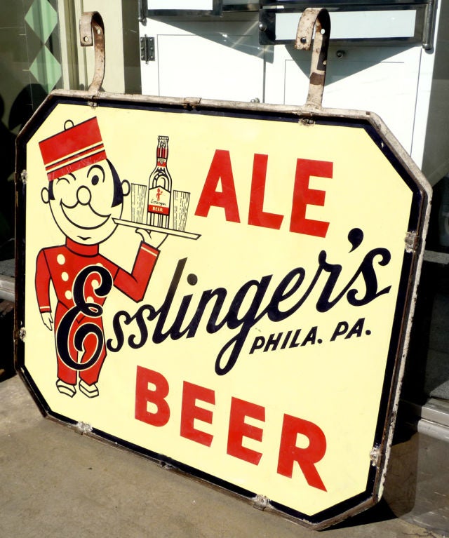Double Sided Porcelain Enamel Beer/Ale Sign at 1stDibs