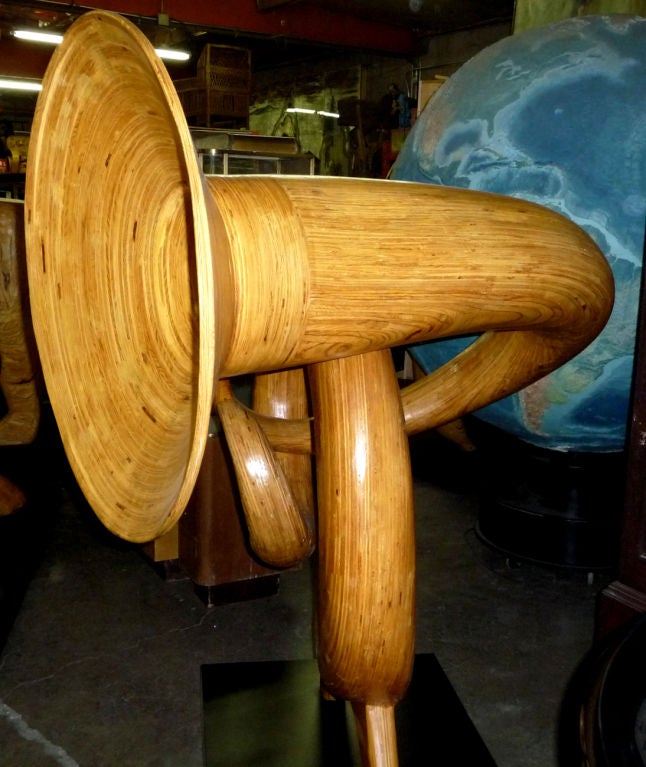 Monumental Carved Wood Tuba Player Sculpture by Hy Farber For Sale at ...