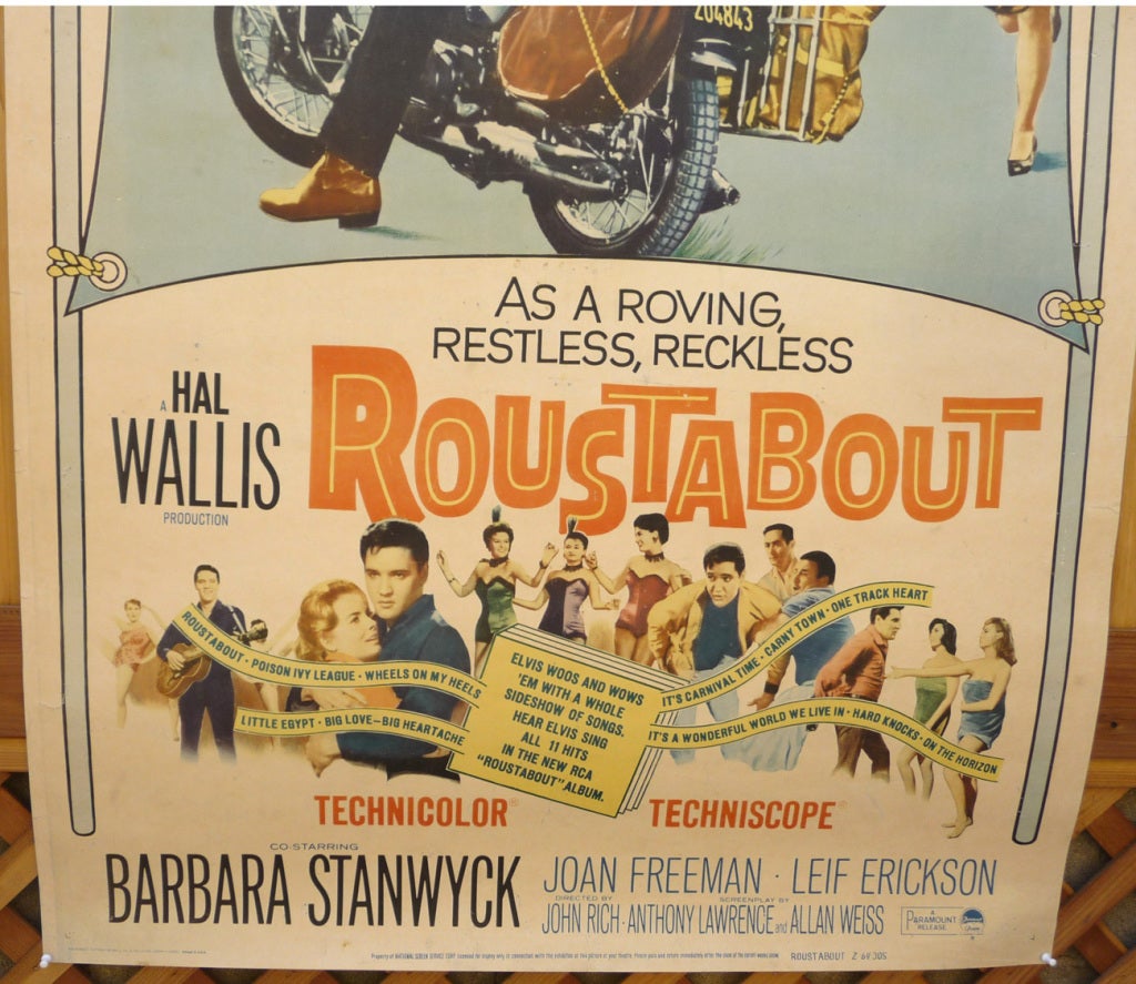 Elvis Presley "Roustabout" Oversize Movie Poster at 1stDibs
