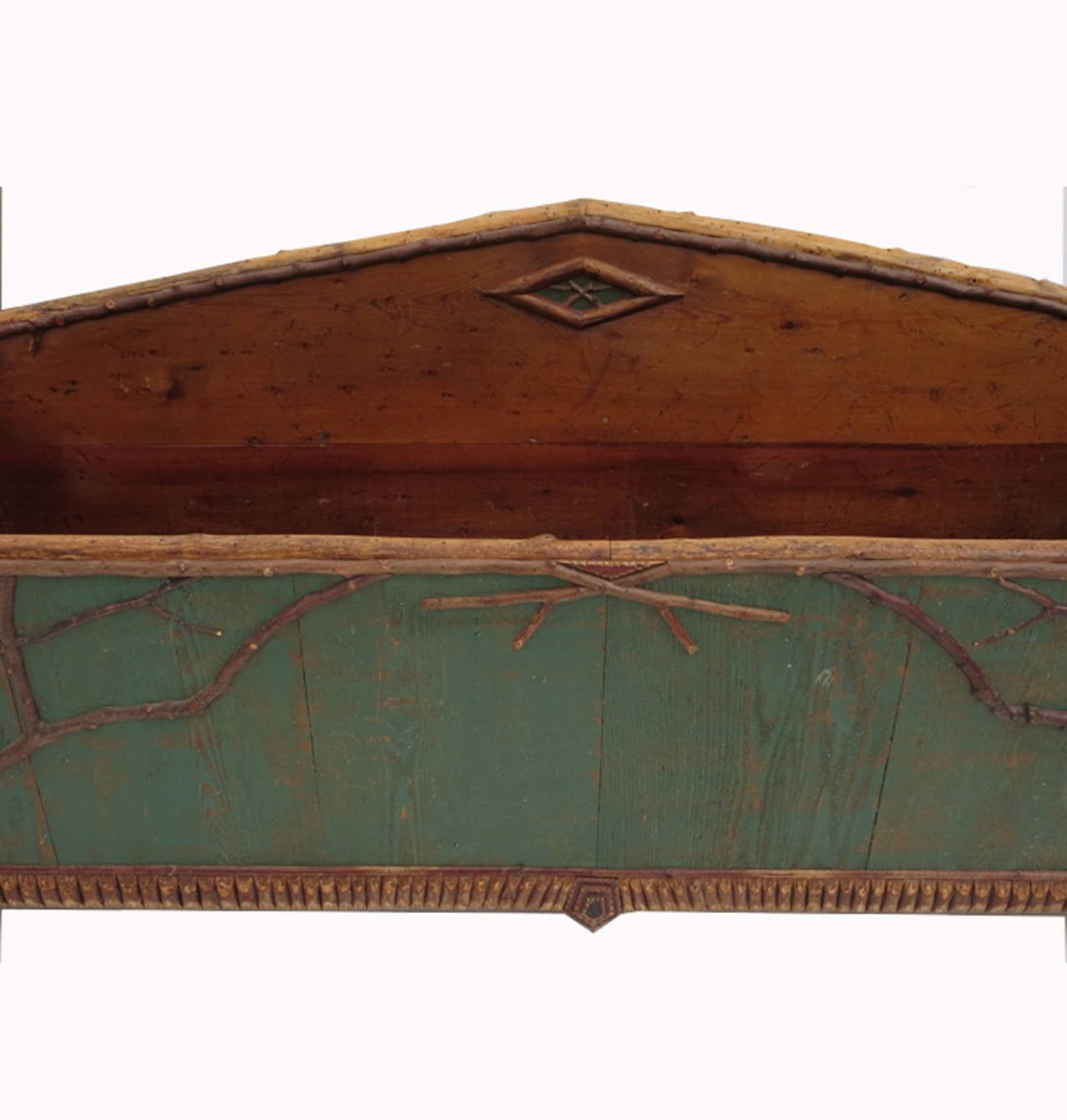 Adirondack Painted Wood Log Container in the Style of Molesworth For ...