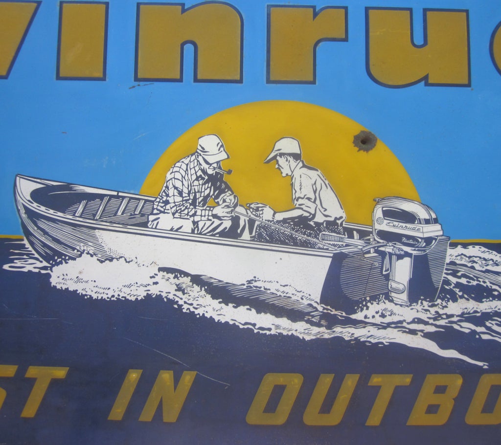 Evinrude Outboard Motor Advertising Metal Sign at 1stDibs