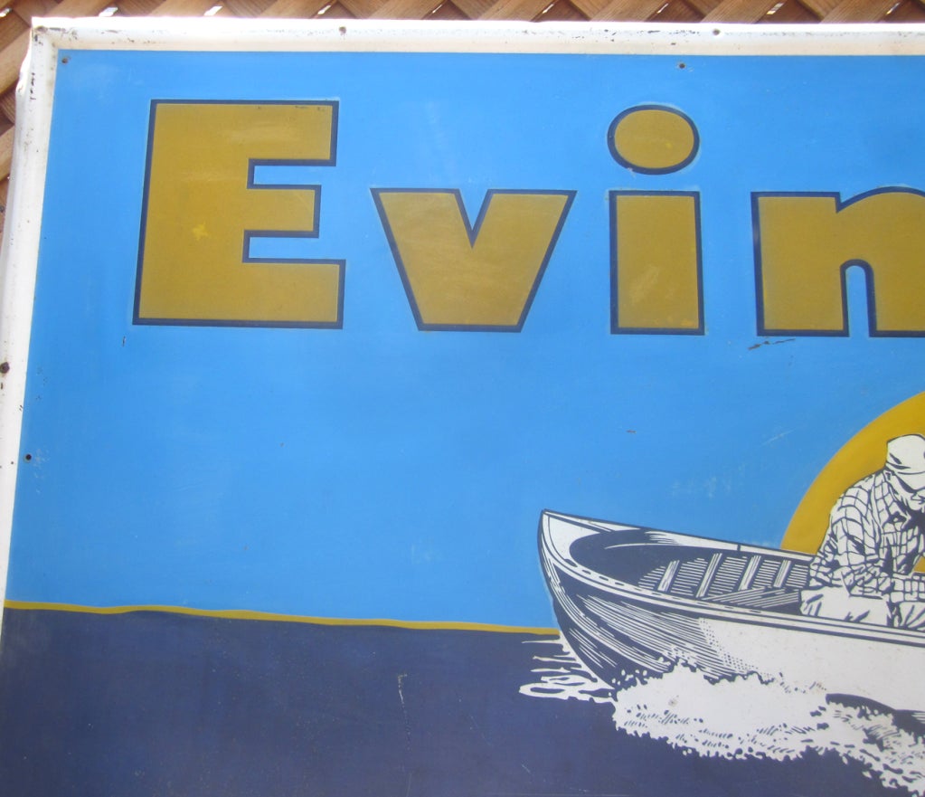 Evinrude Outboard Motor Advertising Metal Sign at 1stDibs