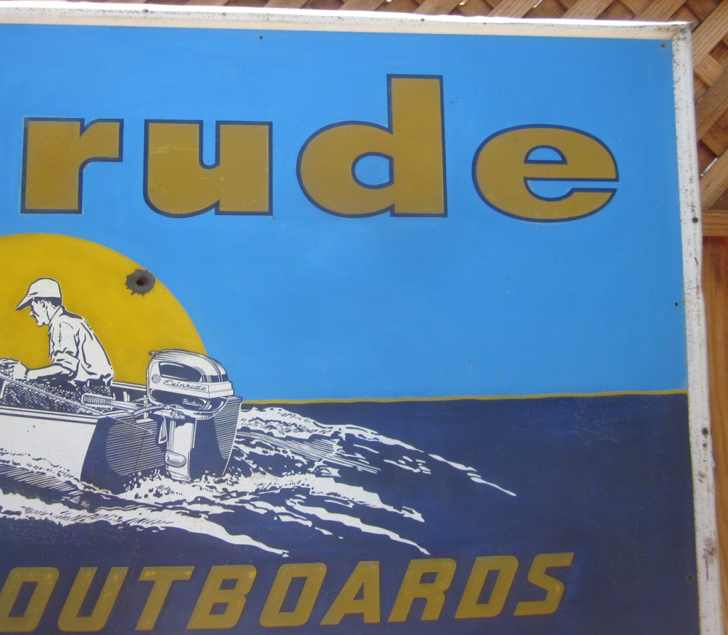 Evinrude Outboard Motor Advertising Metal Sign at 1stDibs