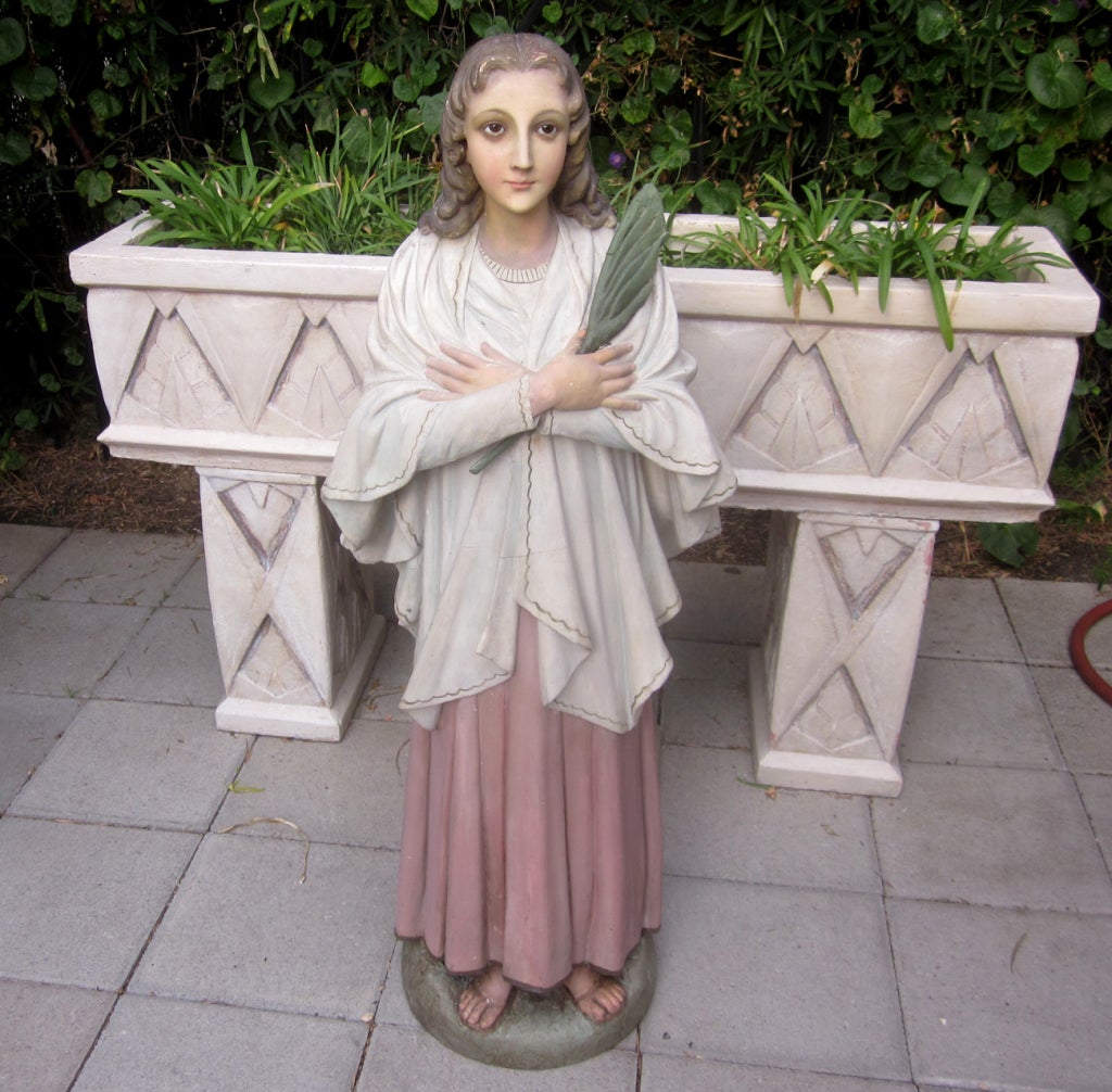 Saint Agnes Religious Statue with Glass Eyes at 1stDibs | saint agnes ...