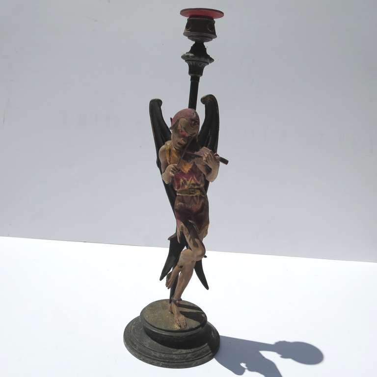 French Painted Devil Band Mantle Set at 1stDibs