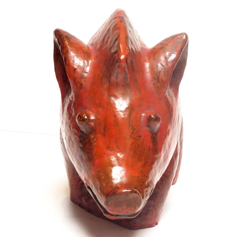 Art Deco Ceramic Boar Sculpture by Gertrud Kudielka at 1stDibs