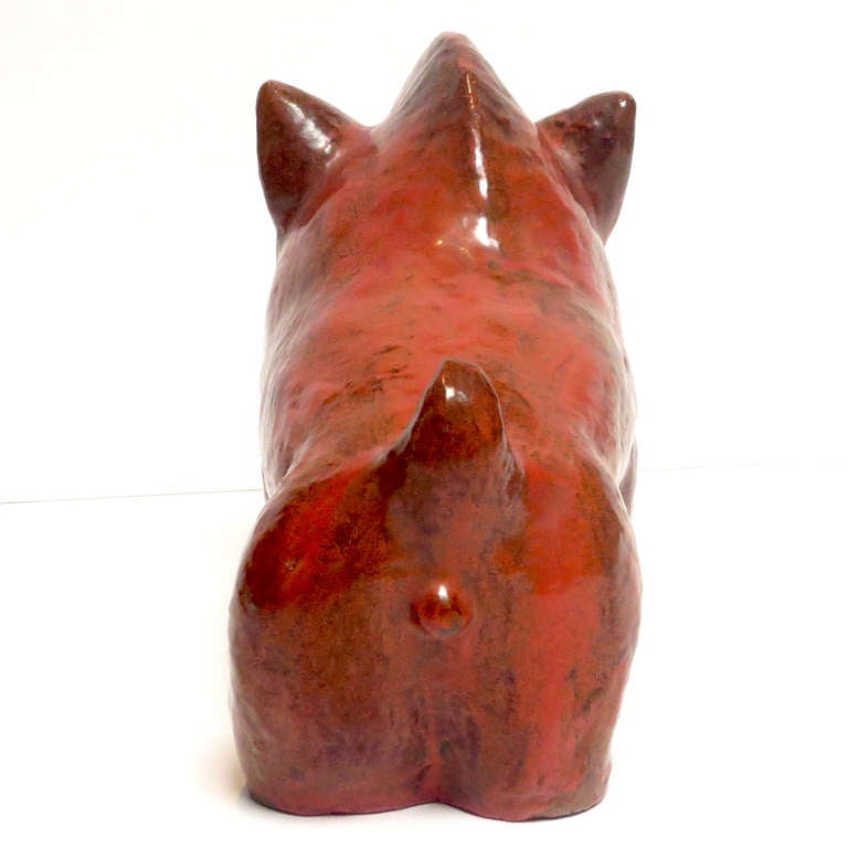 Art Deco Ceramic Boar Sculpture by Gertrud Kudielka at 1stDibs