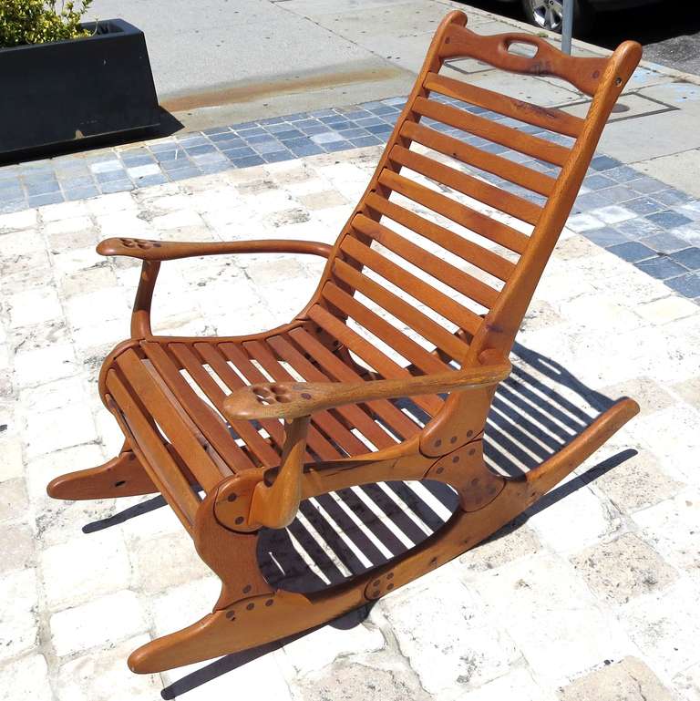 Hand Carved Rocker by Jocko Johnson at 1stDibs