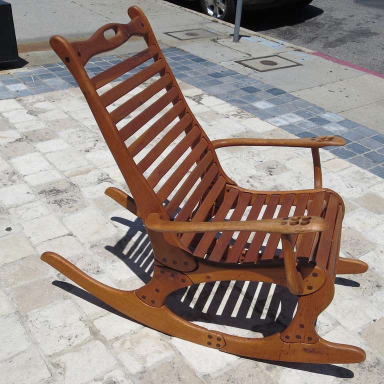 Hand Carved Rocker by Jocko Johnson at 1stDibs