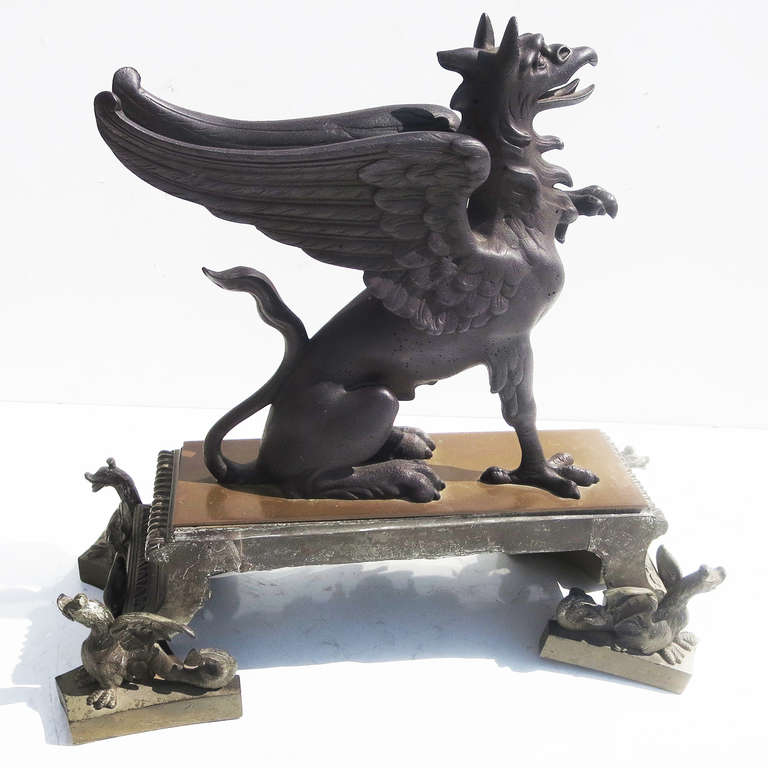 Late 19th Century French Griffin Mantle Sculpture at 1stDibs