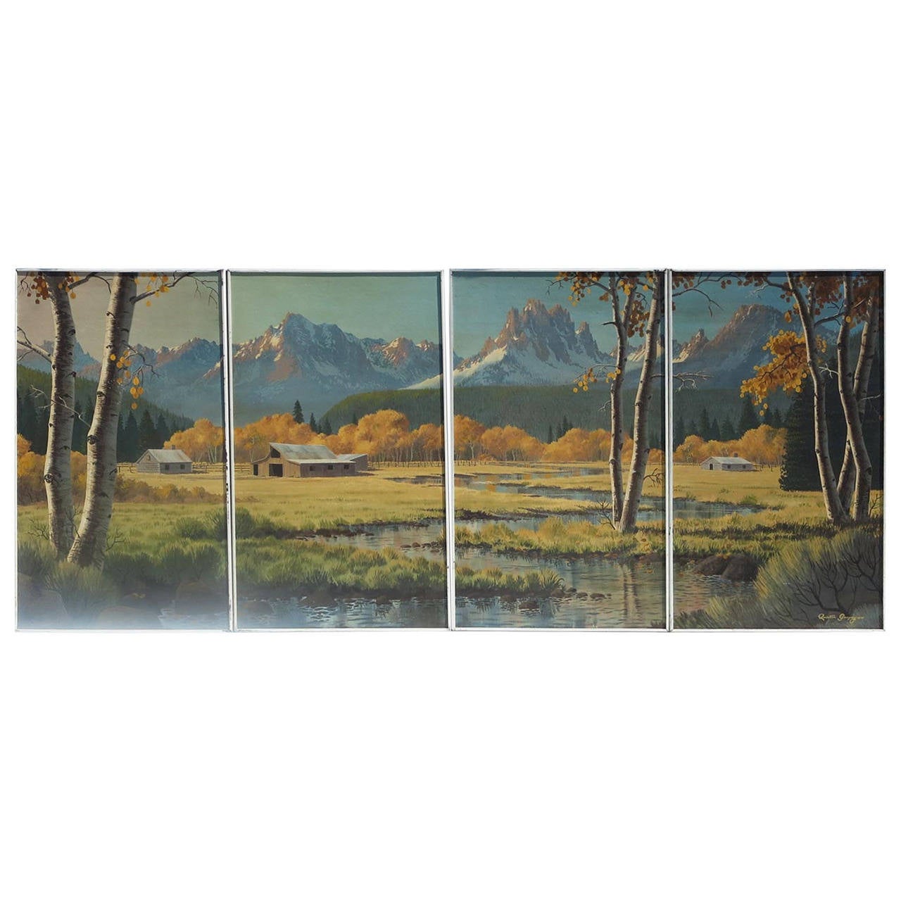 Massive Painted Scenic Mural by Quinten Gregory, 1977 at 1stDibs ...