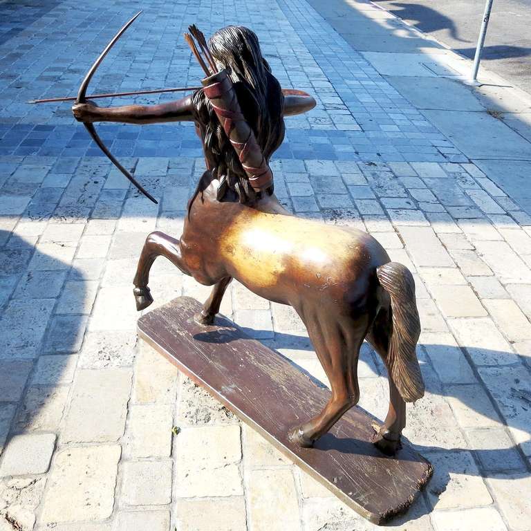Amazing Large Carved Wood Centaur -ess Folk-art Sculpture For Sale at ...