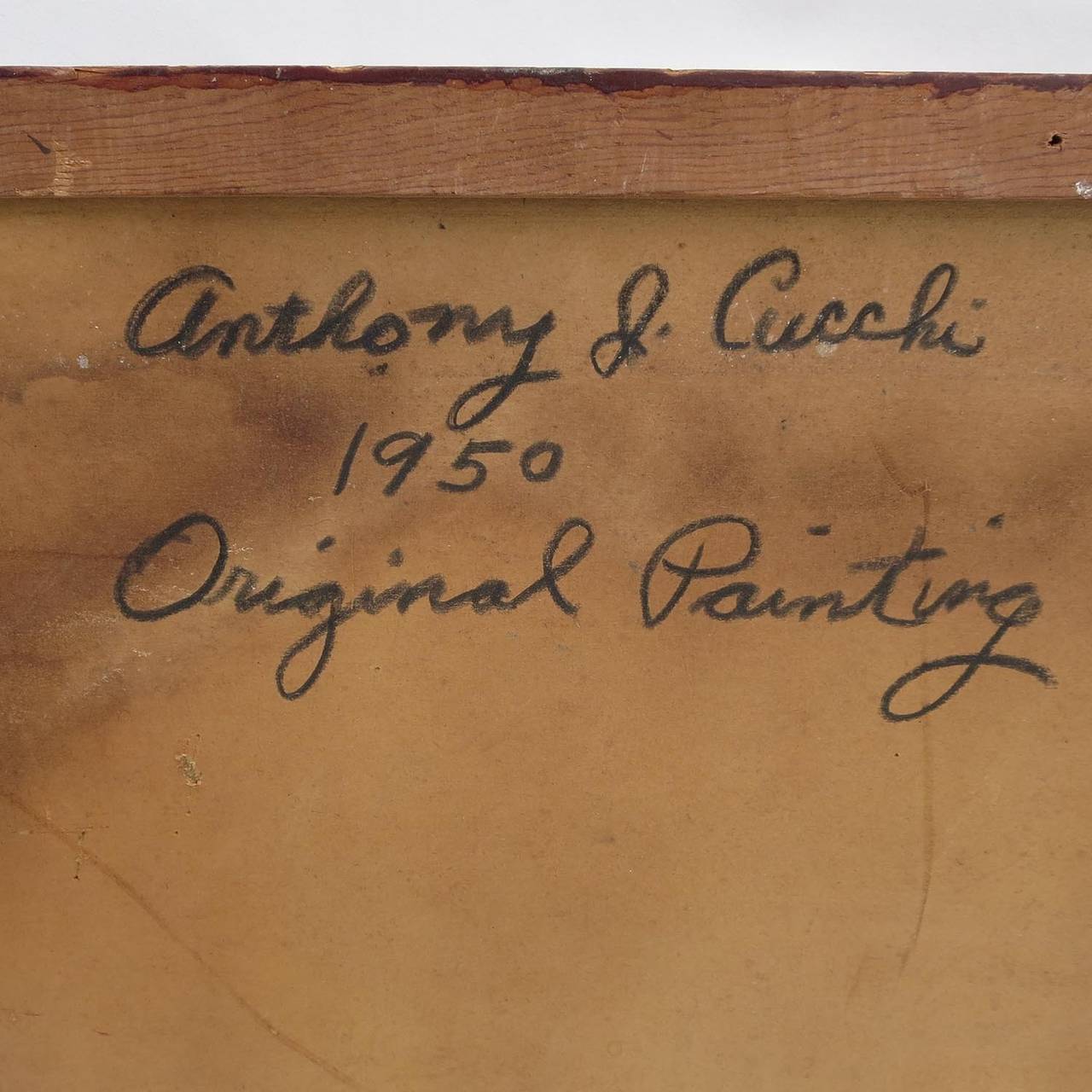 "The Horse Race" Oil Painting by Anthony Cucchi, 1950 at 1stDibs