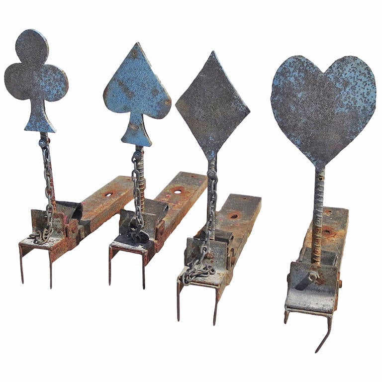 Iron Shooting Targets in Playing Card Suit Forms at 1stDibs