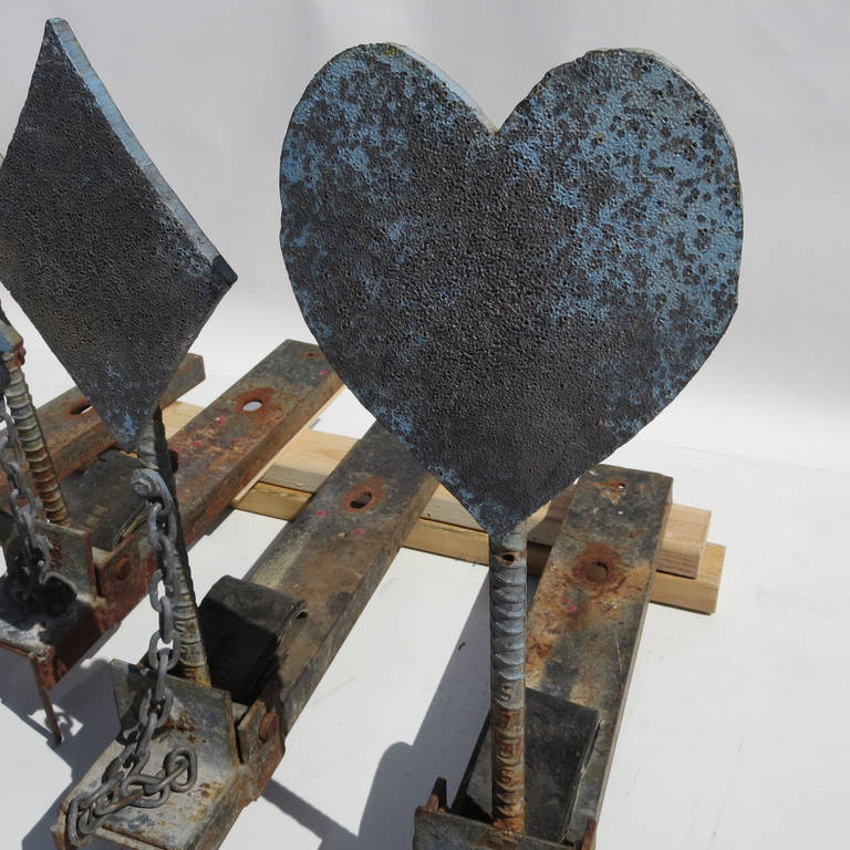 Iron Shooting Targets in Playing Card Suit Forms at 1stDibs