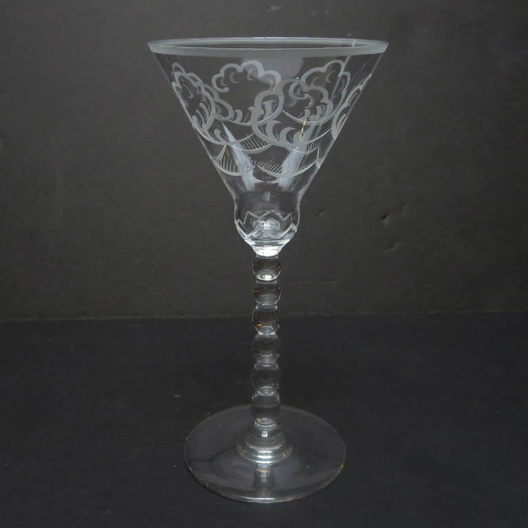 73 Orrefors Crystal Glasses 1924 Molnet Pattern by Simon Gate at ...