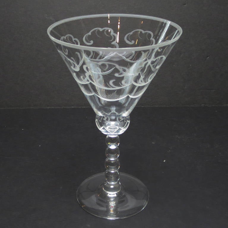 73 Orrefors Crystal Glasses 1924 Molnet Pattern by Simon Gate at ...