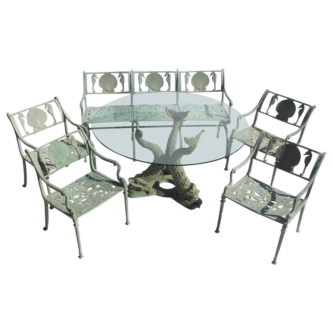 Seahorse and Shell Motif Patio Suite by Molla NYC at 1stDibs