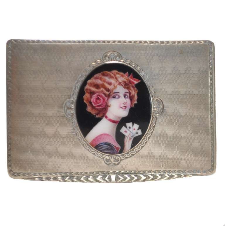 Sterling and Cloisonne Enamel Snuff Box at 1stDibs