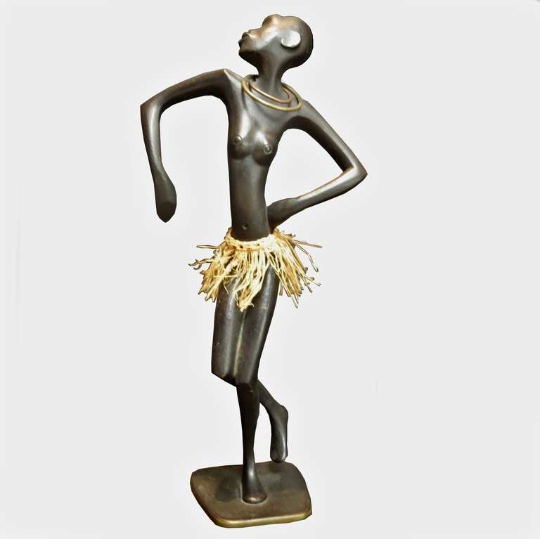 Bronze African Dancer Sculpture by Karl Hagenauer at 1stDibs