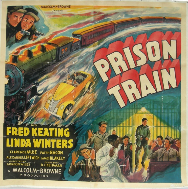 1938 "Prison Train" Six Sheet Mounted Movie Poster at 1stDibs