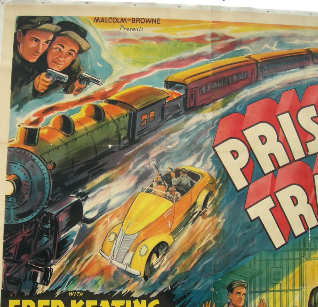 1938 "Prison Train" Six Sheet Mounted Movie Poster at 1stDibs