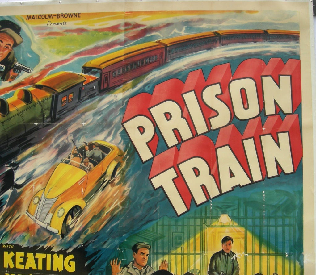 1938 "Prison Train" Six Sheet Mounted Movie Poster at 1stDibs