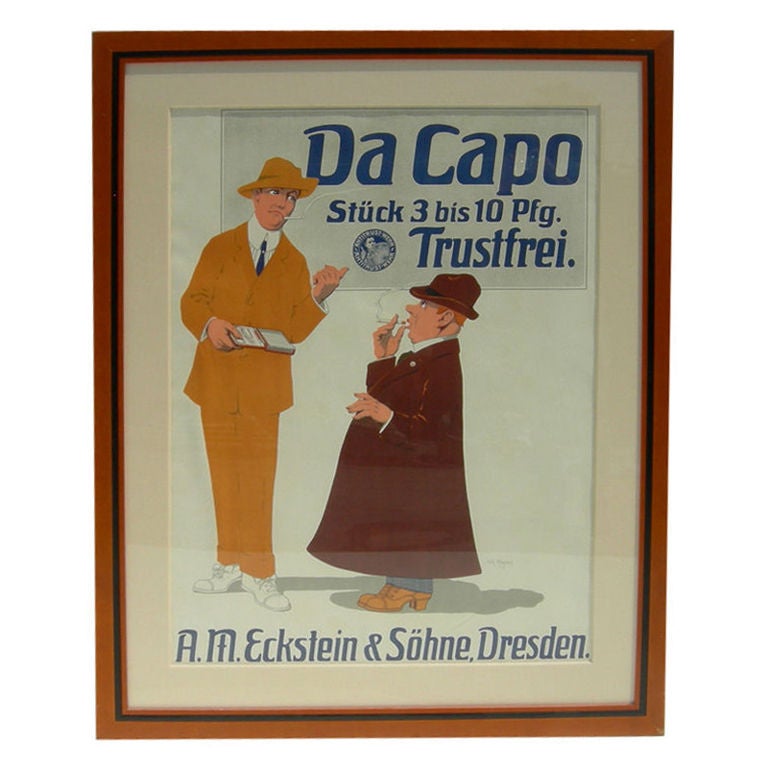 Art Deco German Cigarette Advertising Poster at 1stDibs