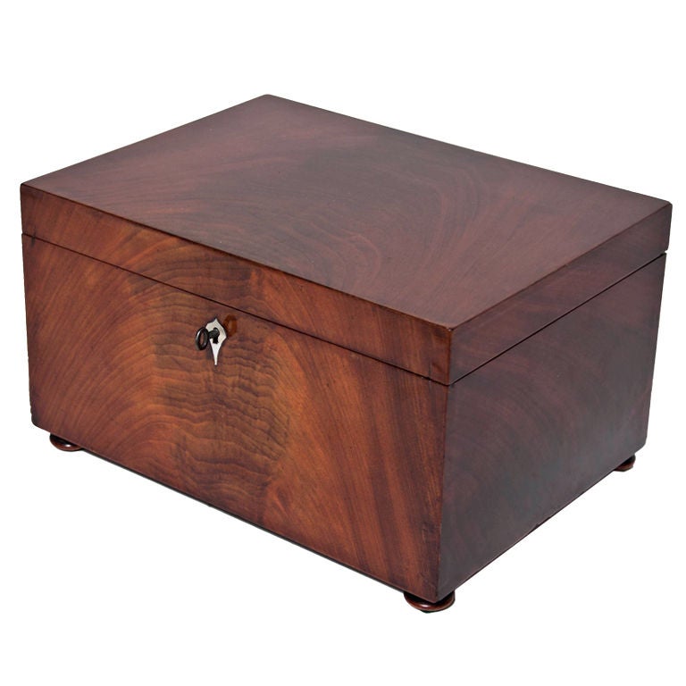 Flame Mahogany Wood Box at 1stDibs