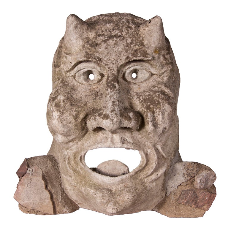 Stone Satyr Face at 1stDibs