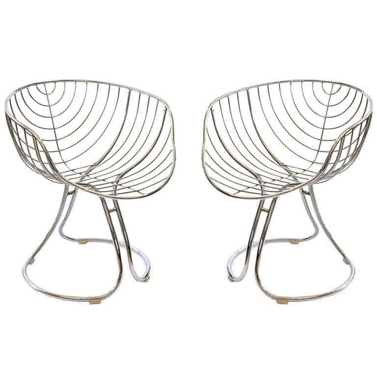 Pair of Chrome "Pan Am" Chairs at 1stDibs