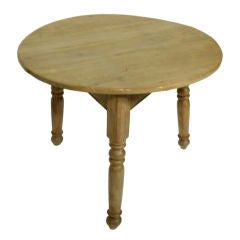 Round Three-Legged Table in Pine at 1stDibs