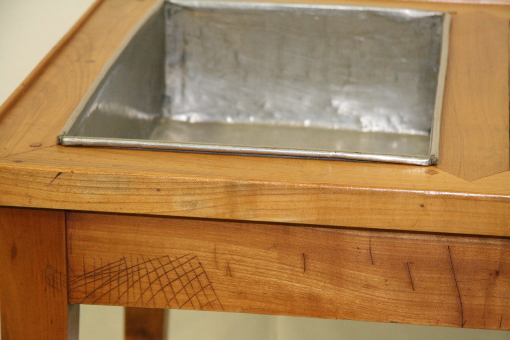 19th Century French Butler Prep Table with Nickel Reservoir at 1stDibs
