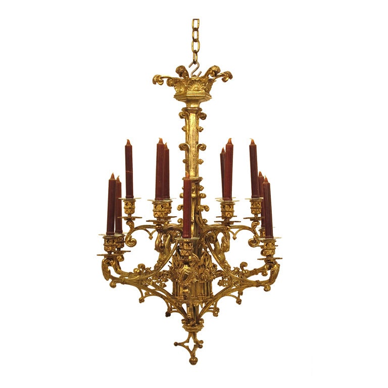 Large Gothic Revival Chandelier, France, 1940s For Sale at 1stdibs