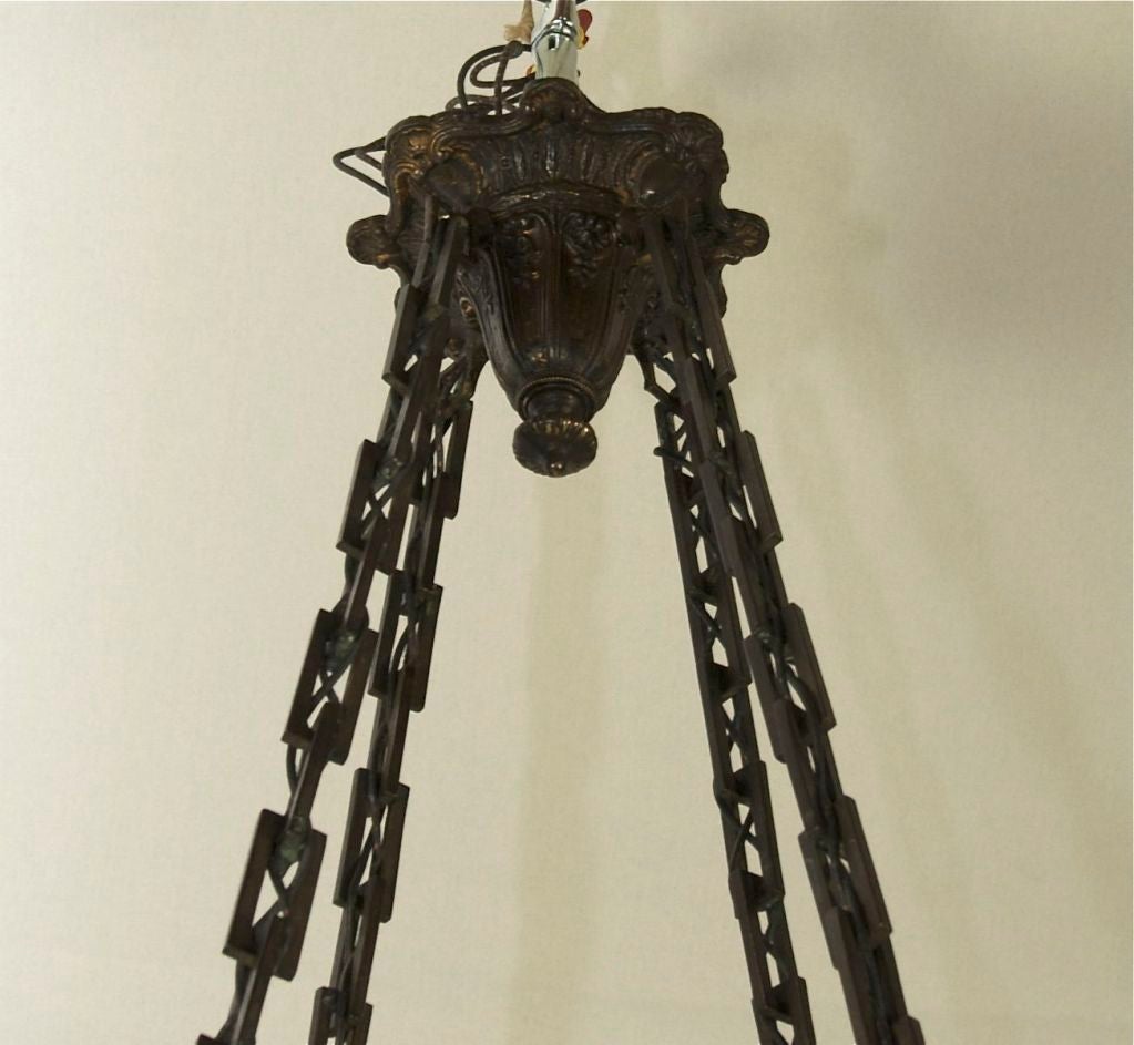 Beaux Arts Style Cast Glass Light Fixture/Chandelier at 1stDibs | cast ...