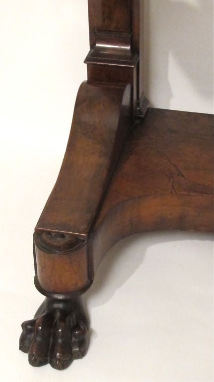 Empire Style Mahogany Claw Foot Console Table at 1stDibs