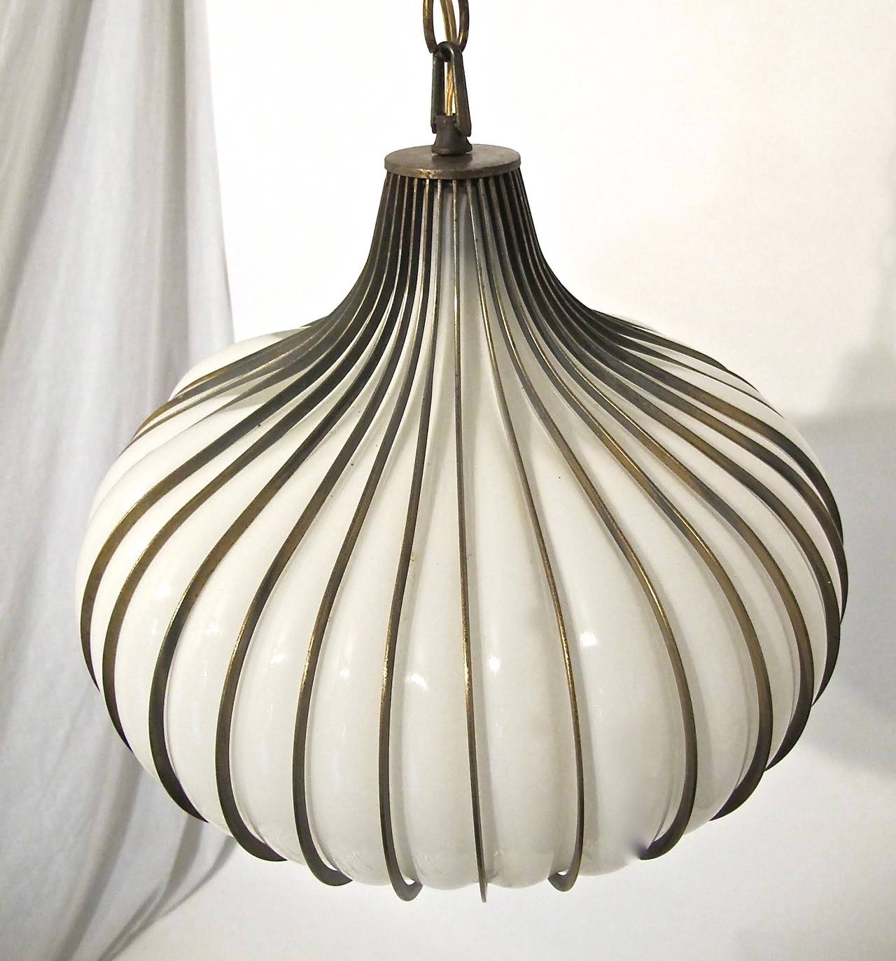 Mid Century "Onion" Pendant Light Fixture at 1stDibs | onion pendant ...