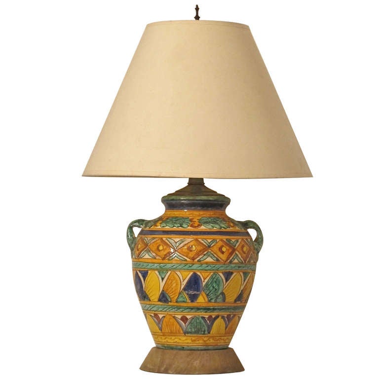 Italian Pottery Lamp at 1stDibs | italian ceramic lamp, italian ceramic ...