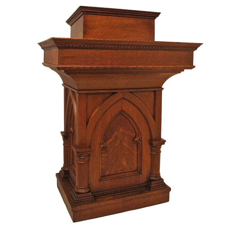 American Gothic Revival Oak Podium at 1stDibs